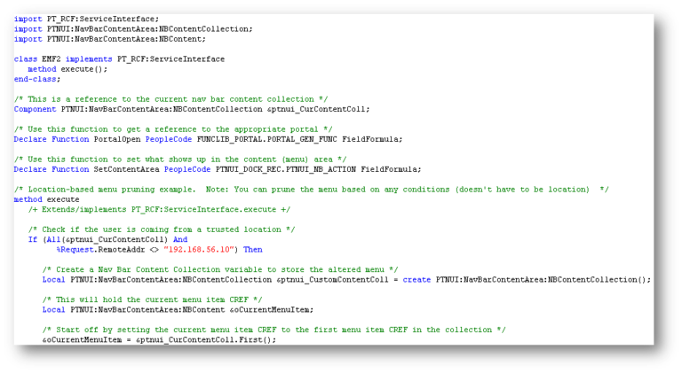 Location-Based Menu Pruning - PeopleSoft Mods
